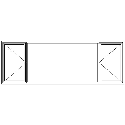 NC129 Full Pane | Double Side Openers With Centre Fixed Pane
