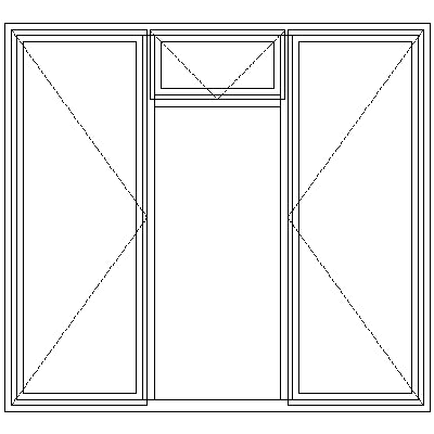 ND54 Full Pane | 3 Pane Two Side Openers & Fixed Middle Pane – Doors Direct