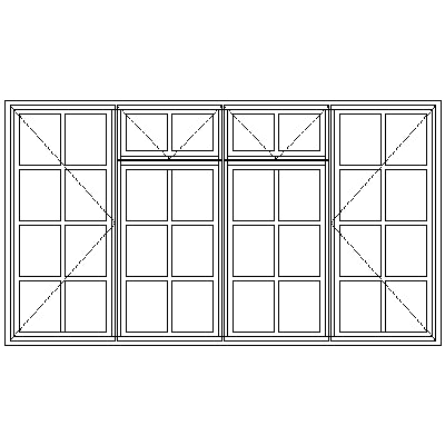 ND22 Small Pane | 2 Side Openers With Two Fixed Middle Panes