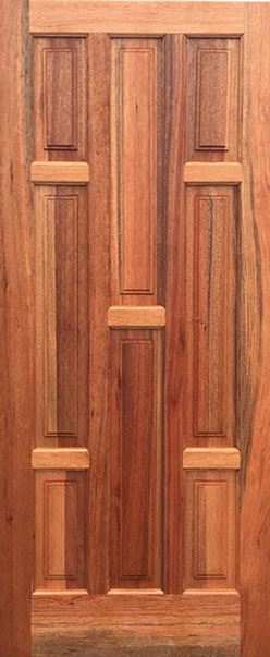 8 Panel Staggered Meranti External Door With 42 mm Panels