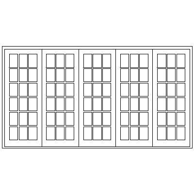 3600mm 5 Door Small Pane Folding Unit LHS - Folding Doors - Doors Direct