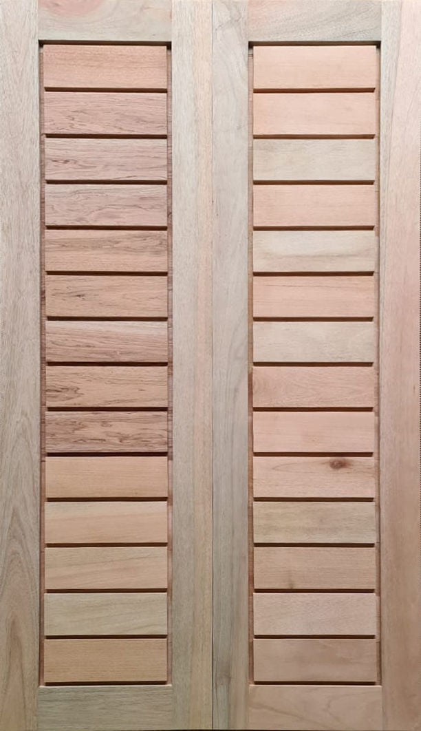 Pair of horizontal-slatted-doors 1210w X 2032h | Exterior Doors | Patio ...