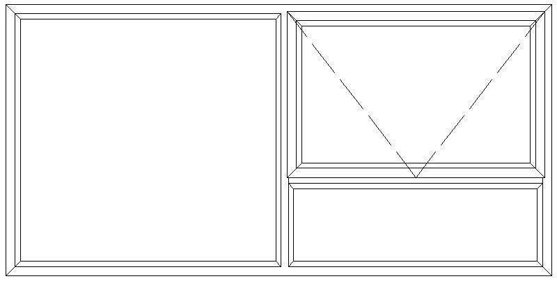 Kenzo PT189 Aluminium Top Hung Window Right Hand 30.5mm