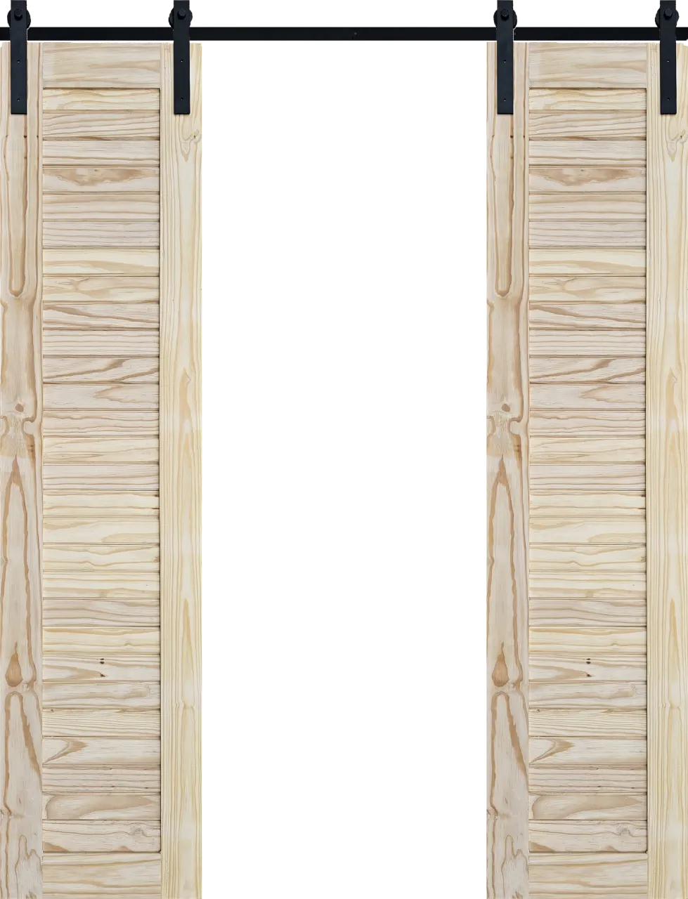 Double Horizontal Pine Barn Door Set – 950mm Wide